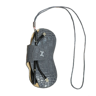 H家真皮挂脖眼镜包收纳带