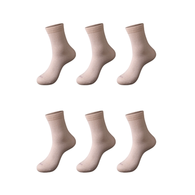 AUN防臭袜子女春秋中筒袜纯色棉袜吸汗透气银离子抗菌商务袜