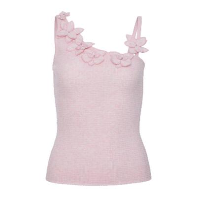 Clink Clunk 2026夏季新款粉栀子花吊带上衣女时尚修身甜美风上衣