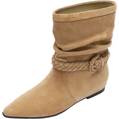 莱尔斯丹尖头真皮短靴子女鞋