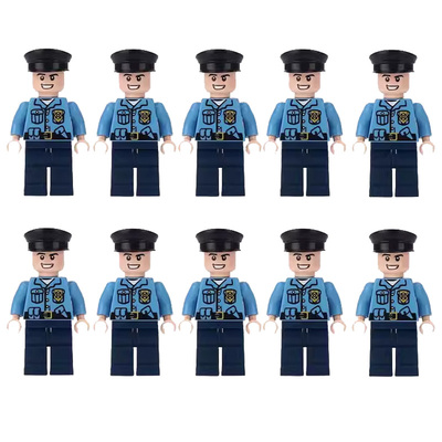 警察消防员积木人仔儿童