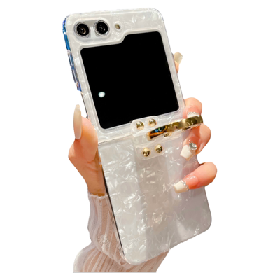 适用三星zflip5贝壳纹指环手机壳