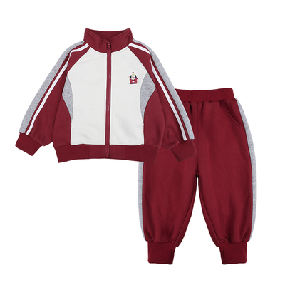 儿童春装男童运动套装开春童装衣服2026春季新款男孩红色酷帅炸街