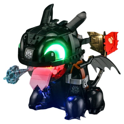 YEABRICKS适用乐高ICONS系列10375灯饰驯龙高手无牙仔LED灯光组件