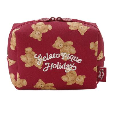 gelato pique25秋冬新品收纳包小熊满印拉链方形化妆包PWGB255664
