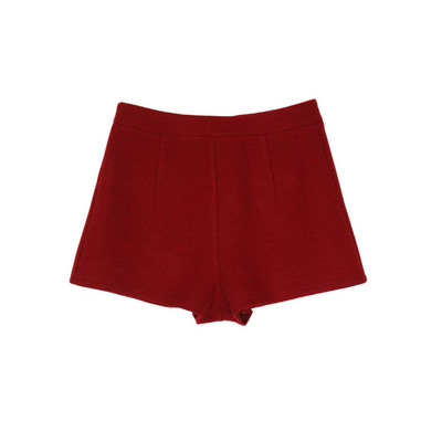 琪琪微微胖大码女装氛围感红色短裤女高腰显瘦A字休闲裤圣诞秋冬