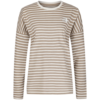 北面女休闲条纹长袖T恤