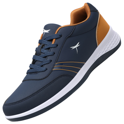 红蜻蜓防水皮面软底休闲运动鞋男