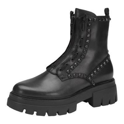 ASH厚底圆头真皮铆钉短靴