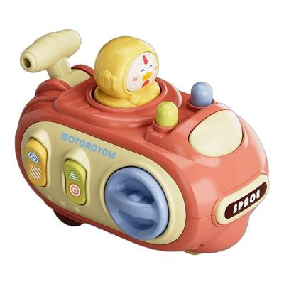 新款超萌按压口哨摩托车多玩法玩具耐摔卡通惯性车儿童碰撞玩具车