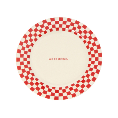 FISHS EDDY餐用托盘2025新款日式简约家用复古格纹圆形餐盘994010