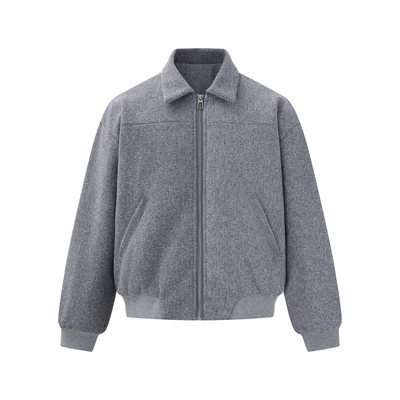 HY711高级感毛呢夹克羽绒服