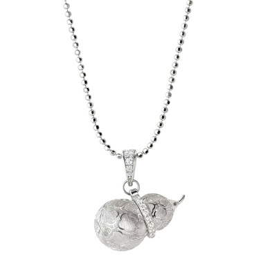 素图925银葫芦项链925银气质高级