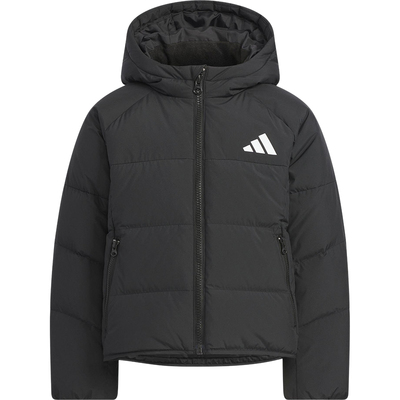 Adidas/阿迪达斯正品冬季儿童拉链保暖运动休闲连帽羽绒服KG5497