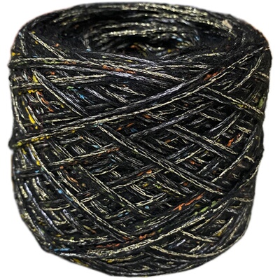 秋冬粗毛线小香风黑色手混线幻彩