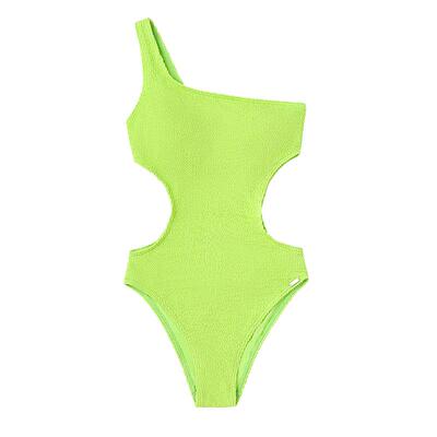 Limone绿色连体泳衣高级感度假风