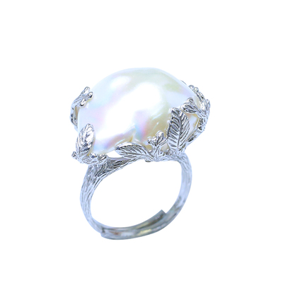 优雅个性简约仙女可调节扁圆戒指