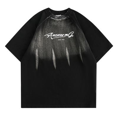 嘻哈街头扎染水洗短袖t恤男女