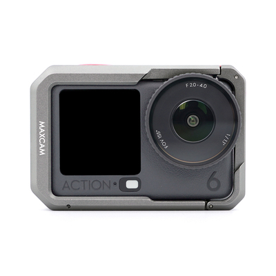 MAXCAM/麦思卡姆适用于DJI大疆运动相机Osmo Action 6 兔笼铝合金多功能扩展框防摔保护外壳竖拍冷靴配件