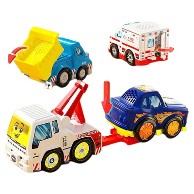 儿童玩具轨道小车工程车警车搅拌