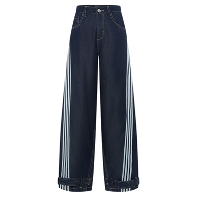 MOUSSY早秋新品街头复古莱赛尔宽松牛仔阔腿裤028IAA11-1012