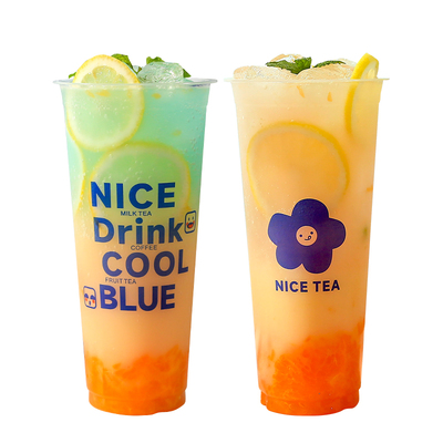 90口径一次性塑料奶茶杯克莱因