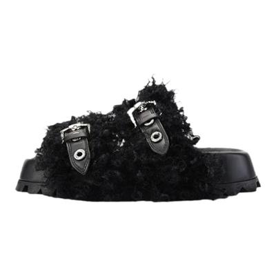 狂野分子厚底毛毛拖鞋女秋冬外穿