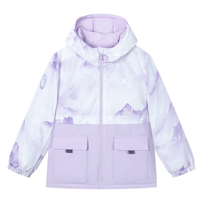 【商场同款】特步童装冬季款女童新款连帽羽绒服学生亲肤保暖外套