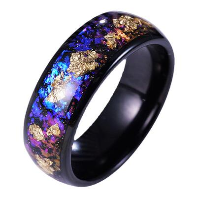 赤月钨金九紫离火可刻字戒指