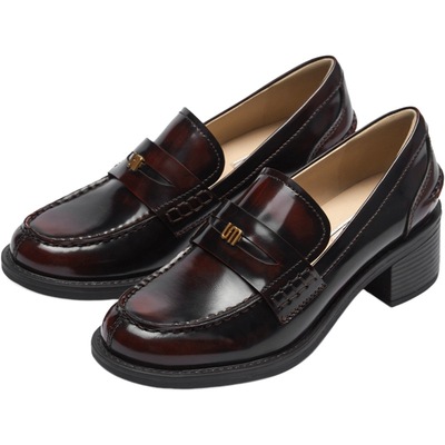 73hours厚底粗跟英伦风乐福鞋