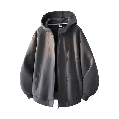 春秋冬新款男士美式休闲百搭卫衣宽松连帽针织开衫外套男女运动款