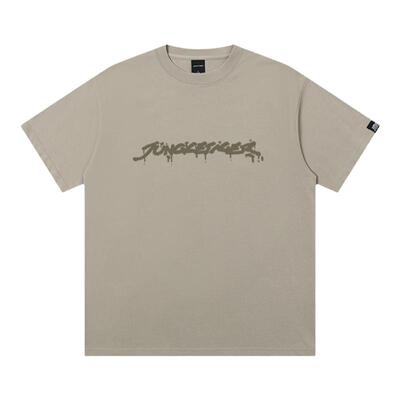 丛林老虎字母logo纯棉短袖T恤男