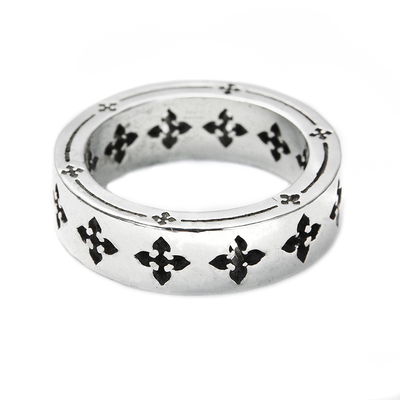 镂空花纹戒指AaronX纯银原创设计