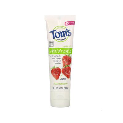 香港直发Tom'S Of Maine儿童牙膏草莓清洁温和保护牙齿145g