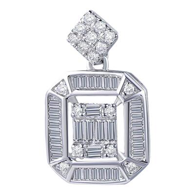 米莱珠宝18k金钻石吊坠群镶