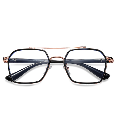 ins风素颜圆脸复古双梁显瘦眼镜