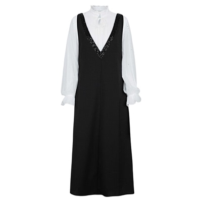 s.deer风琴褶网纱连衣裙套装