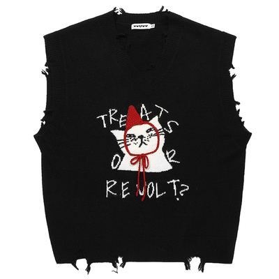 GUUKA小红帽猫咪毛衣背心