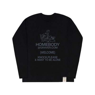 GRAVER [UNISEX]HOME BODY 长袖衬衫_黑色 MUSIN韩国官网直邮进口