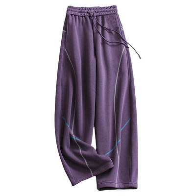 奥粒绒撞色哈苏线弯刀裤香蕉卫裤