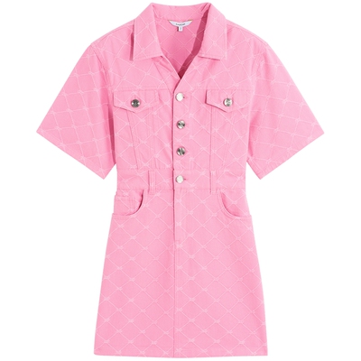 bebe春季新款提花牛仔连衣裙