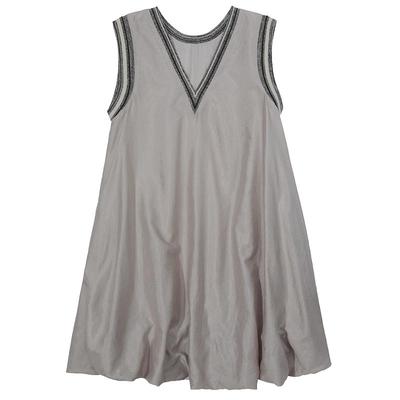 谜底连衣裙无袖女2025夏季新品复古风蓬蓬裙合身A型短裙252ML0566