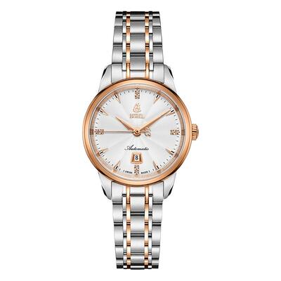 祖尔斯系列间金镶钻女士机械腕表