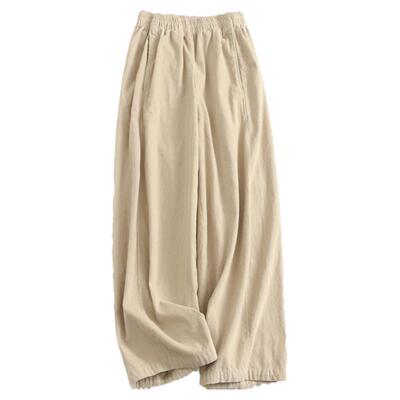 纯色复古灯芯绒百搭女裤休闲裤