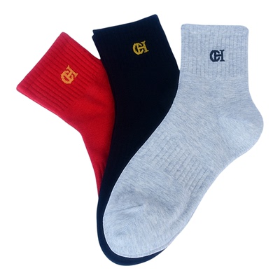 【正品精梳棉】5双红色香薰防臭男袜抗起球棉袜吸汗中筒运动商务