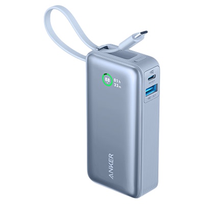 Anker Nano 10000mAh 30W Power Bank自带线Type-C充电宝快充便携
