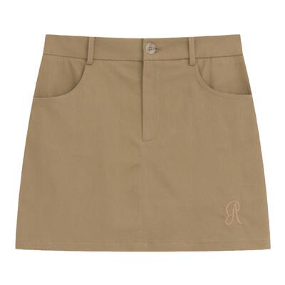 AZure短款包臀裙工装A字字母刺绣