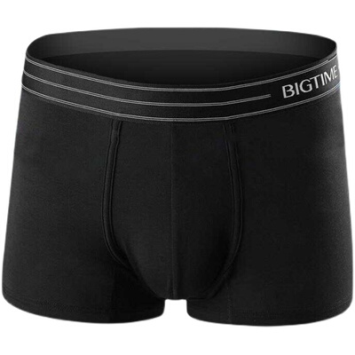 大bigtime时代内裤男女士正品莫代尔简约低腰中腰纯色平角茶档裤