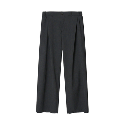 【立体裁剪】Unvesno(UN)中古老钱雾感千鸟暗纹肌理打褶休闲西裤