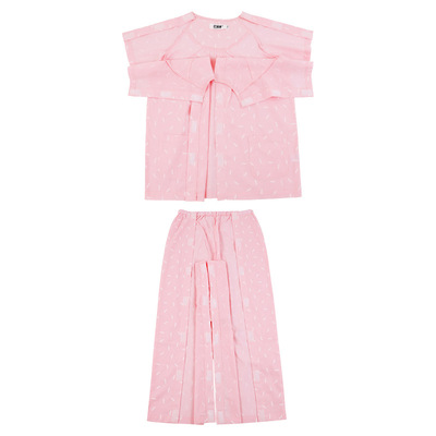 男女易穿脱魔术贴睡衣全开护理服